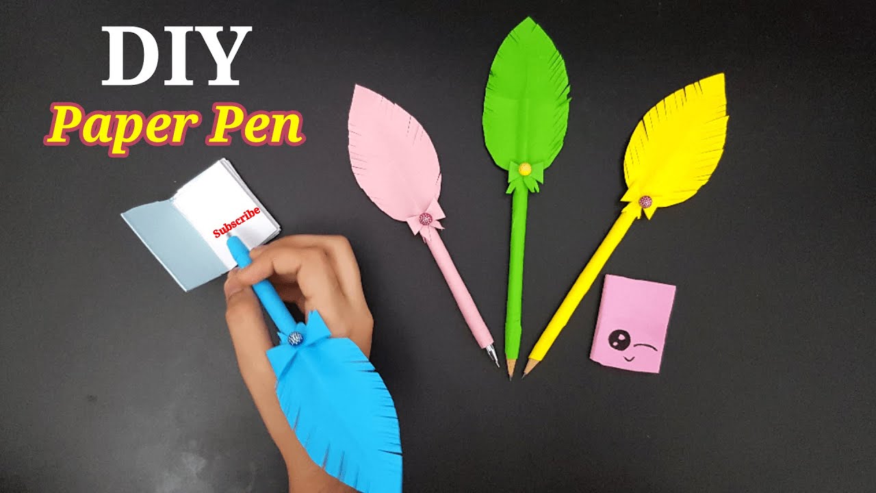 Origami Easy Paper Pen | Pen Pencil Decoration Ideas | Back To School ...