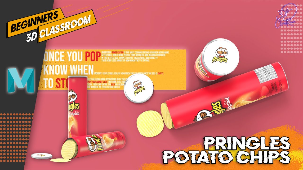 Pringles product 3d model | uv unwarp | maya - YouTube