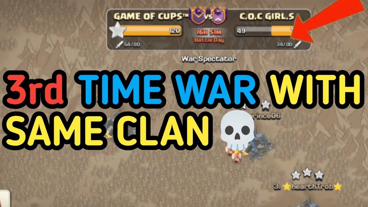 Coc Girls Clan Comes 3 Times in Our War💀🔥 | In history Of clash of ...