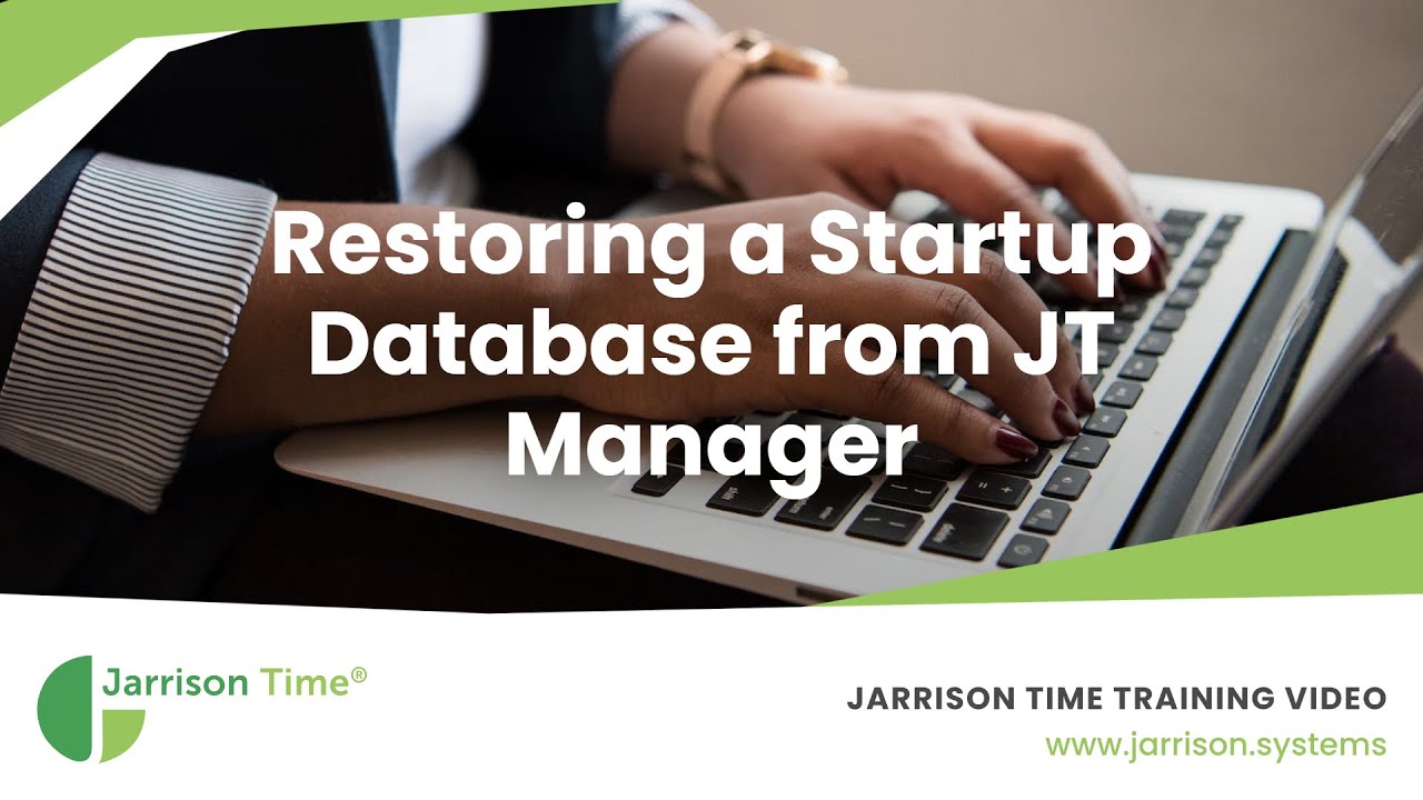 Restoring a Startup Database from JT Manager - YouTube