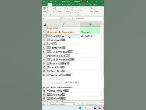 How to Remove Non-Printable Characters in Excel - Excel Tips and Tricks - YouTube