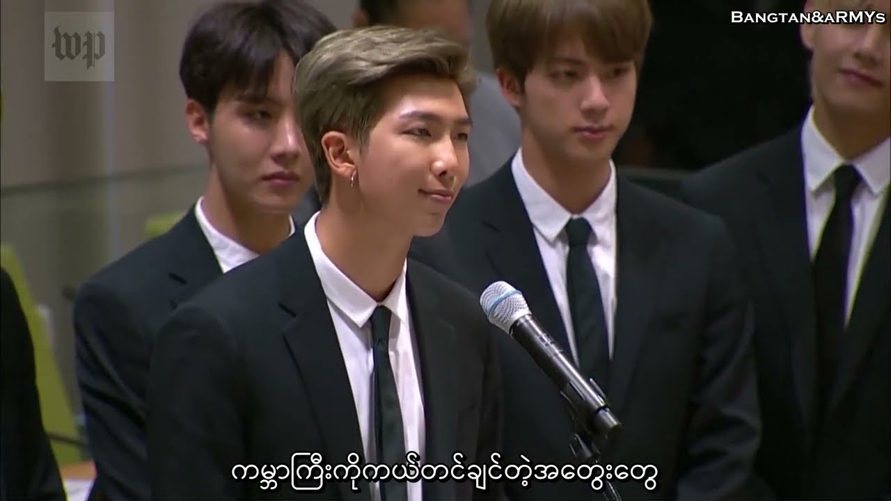 BTS' Speech at the United Nations Full Speech from 2018 mmsub - YouTube