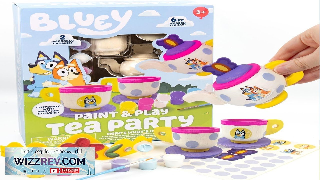 Bluey Paint & Play Tea Party 6-Piece Wooden Tea Set Customize Review ...