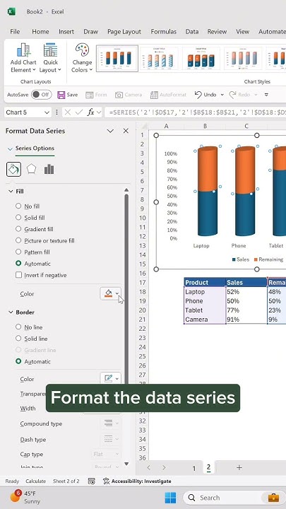 How to create a cylinder chart in Excel. 📊 #excel #tutorial #scribe #scribehow - YouTube