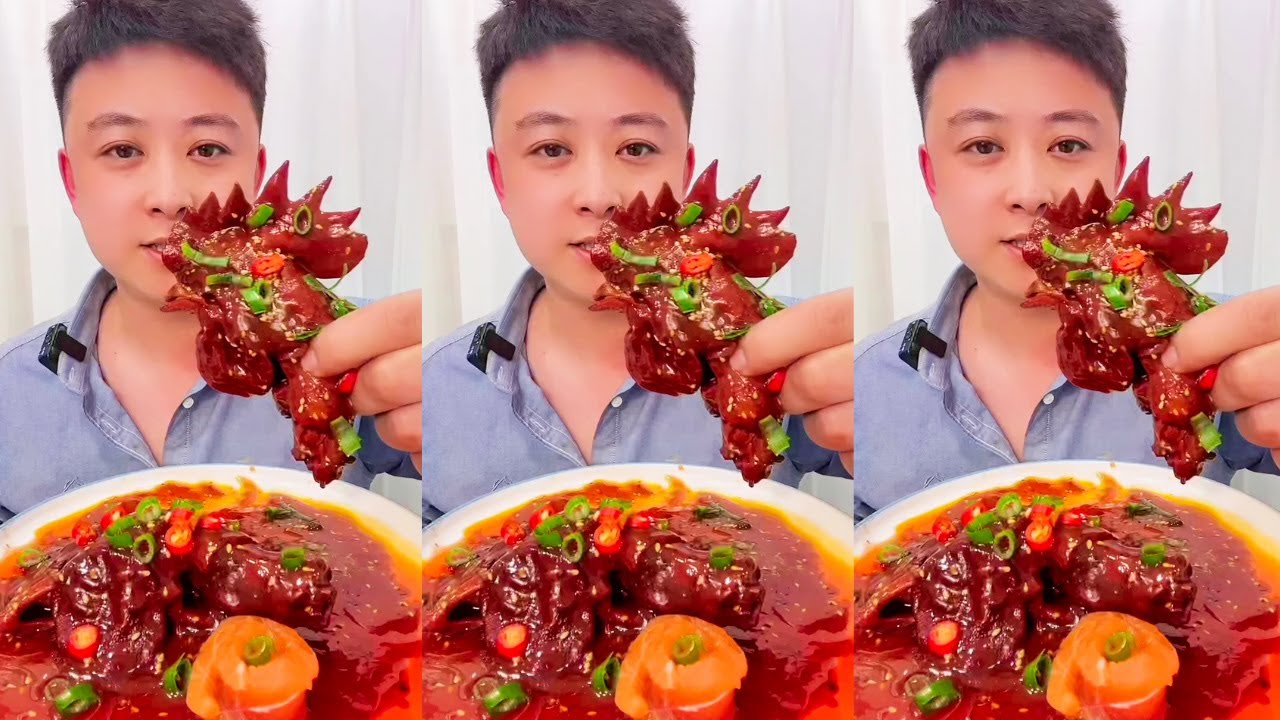 Taktak F&B Eating Show Braised Chicken Head With Spicy Sauce, Braised ...