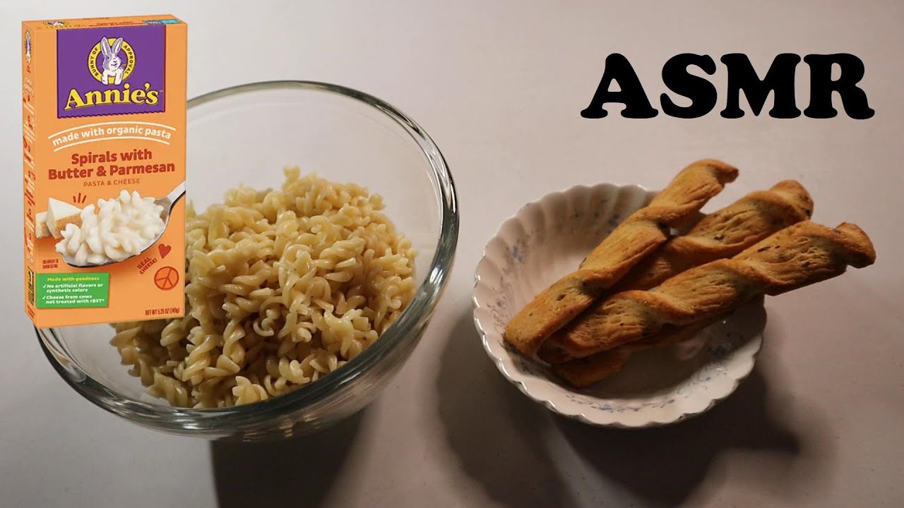 ANNIE'S SPIRALS WITH BUTTER & PARMESAN & BLACK OLIVE SWISS STICKS ASMR ...