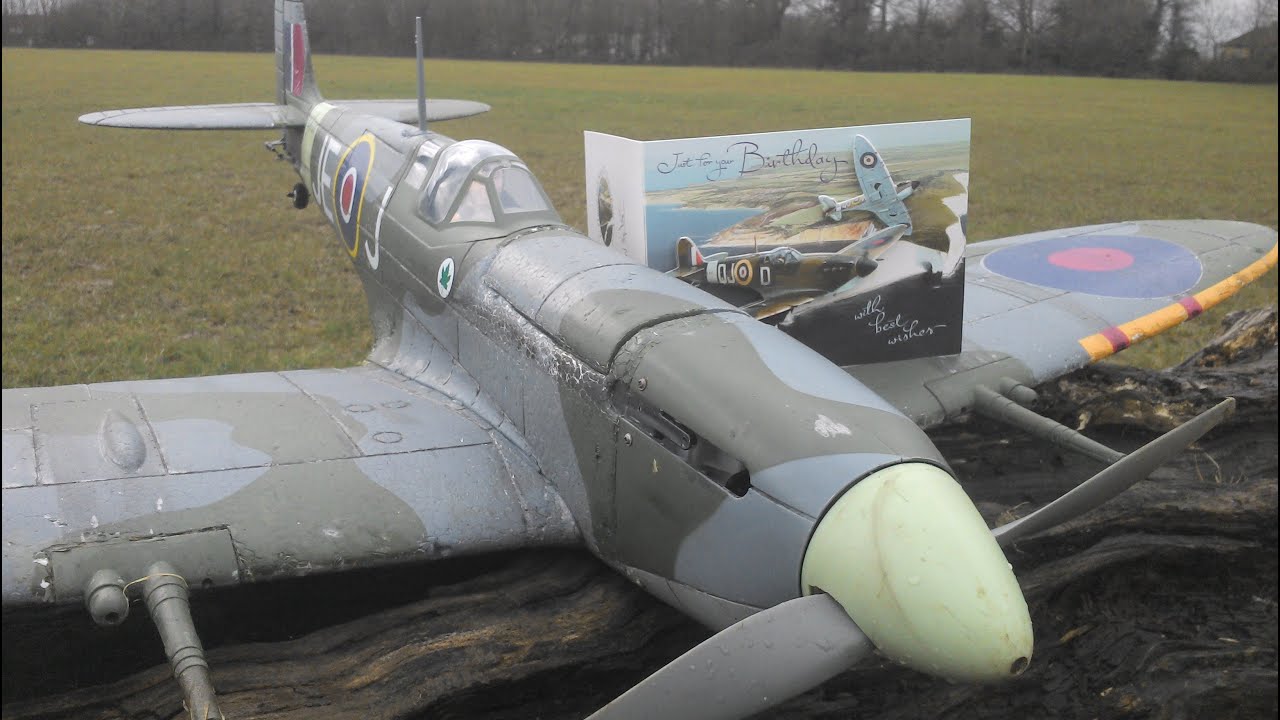 Parkzone spitfire 80th birthday tribute flight - YouTube