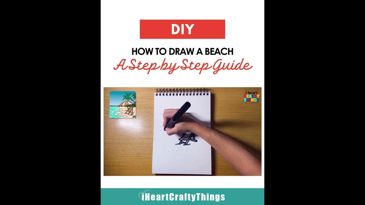 How to Draw a Beautiful Beach Scene Step by Step 🌊 Palm Trees & Ocean ...