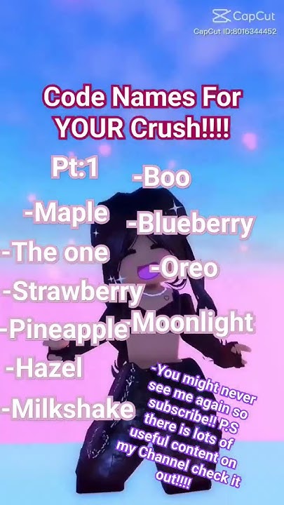 Code Names For YOUR Crush!!! #codenames #crushes #love #viral - YouTube