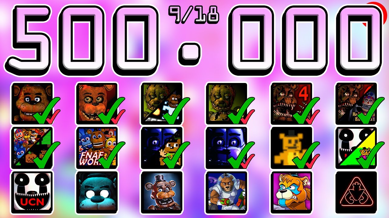 COMPLETANDO los 18 FNAF al 100% en DIRECTO | 9/18 | ESPECIAL 500.000 ...