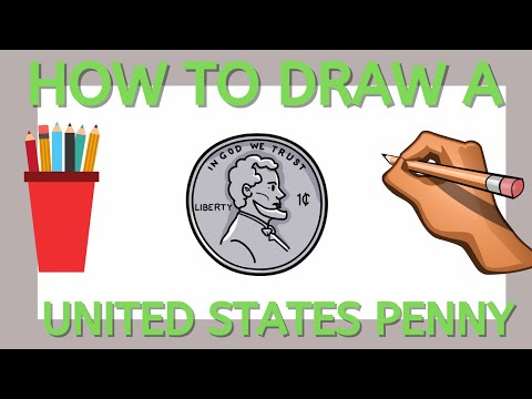 How to draw a United States penny step by step