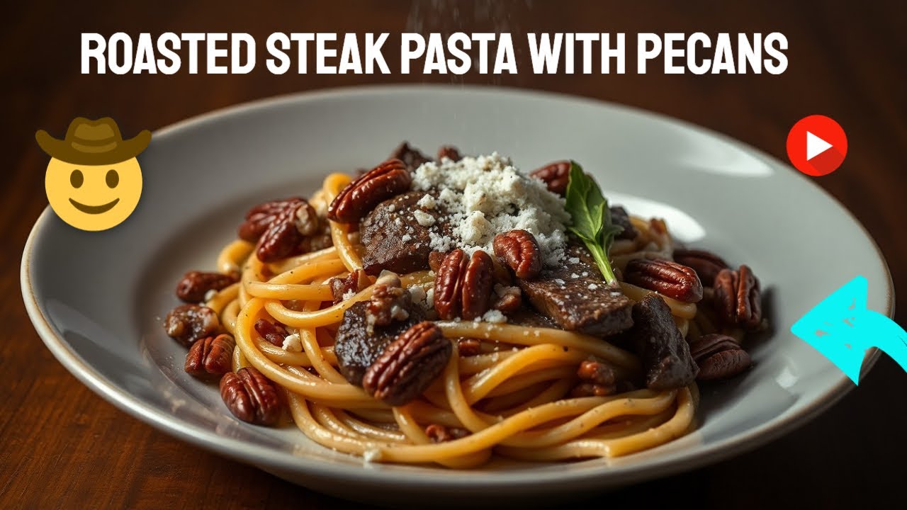 Indulgent and Nutty: Roasted Steak Pasta with Pecans - YouTube