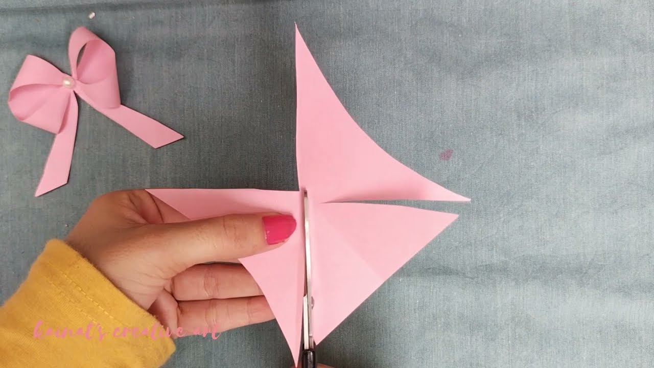 How to make paper bow🎀/ easy paper craft ideas/ paper bow making ...