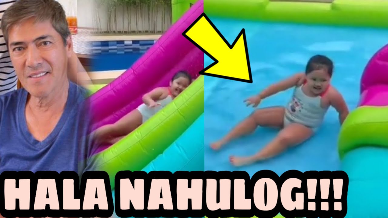 Bunso ni Vic Sotto NADULAS sa INFLATABLE POOL / Tali Sotto - YouTube
