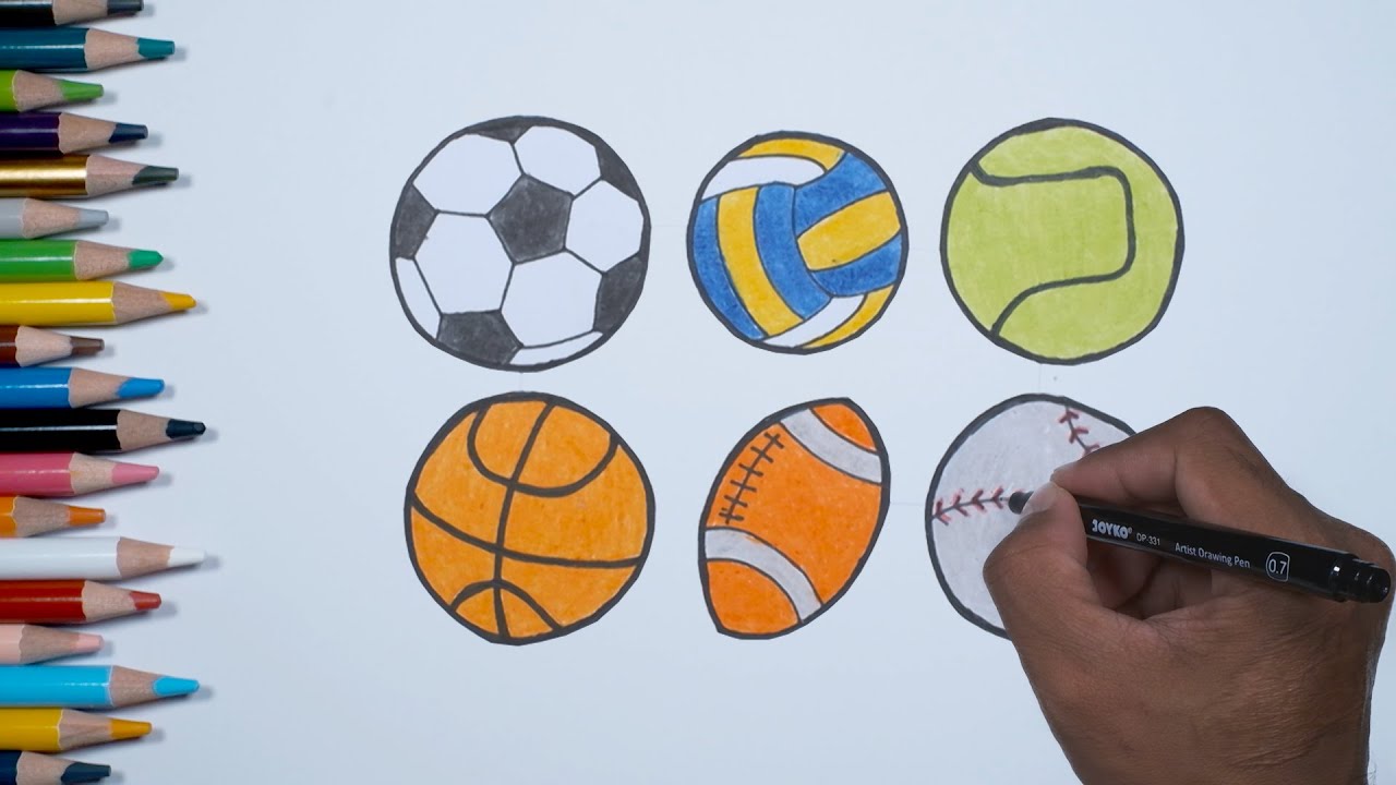 Cara Menggambar dan Mewarnai Macam macam Bola | How to Easy Draw ...