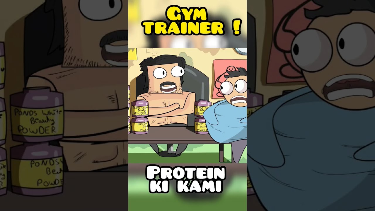 Protein ki kami - Gym Trainer @HardToonz#shorts #funnyanimation # ...