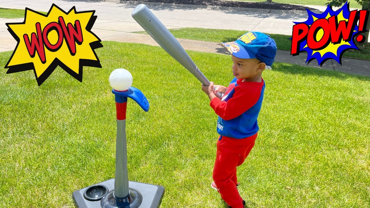 Toddler Learning How To Play Baseball - Baseball Fun With Omar - YouTube