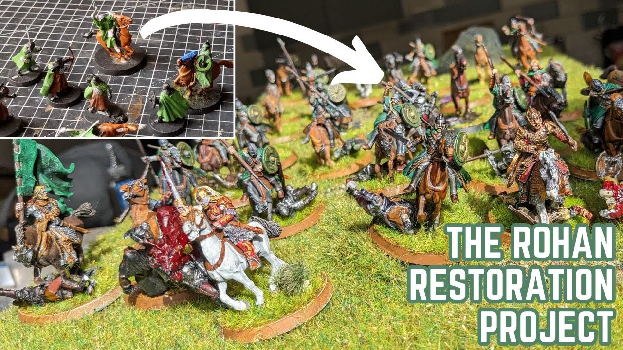 I stripped and repainted over 70 Lord of the Rings Rohan Warriors for a ...