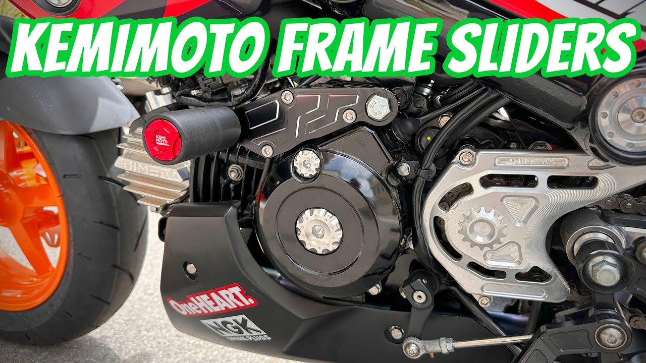 Kemimoto Frame Sliders for the 2022-2023 Honda Grom - YouTube