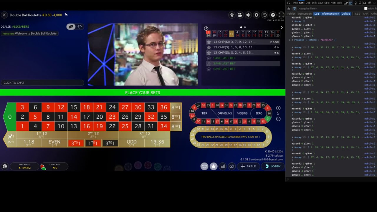 Casino BOT - Live Roulette Double Ball - Betting Bot - Starting Balance ...