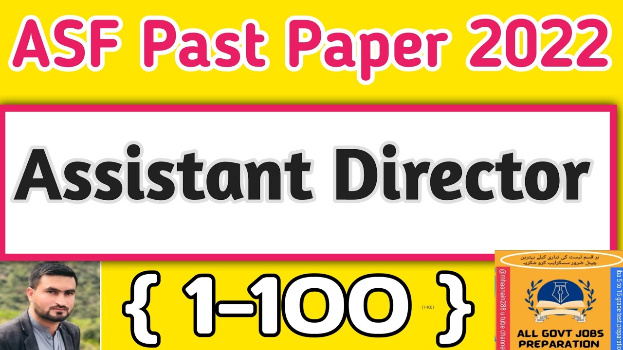 ASF Past Paper 2022 Assistant director / asf paf ppsc kpsc css pms ...