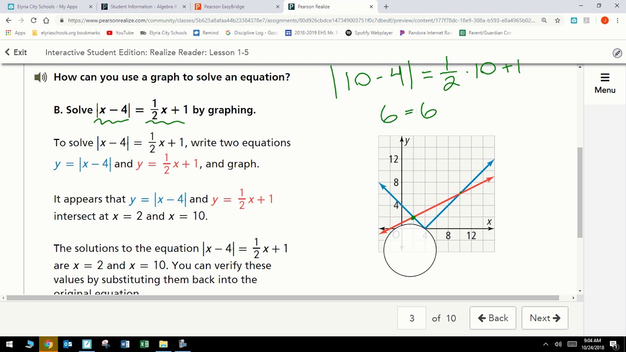 October24 Algebra 2 Solving by graphing - YouTube
