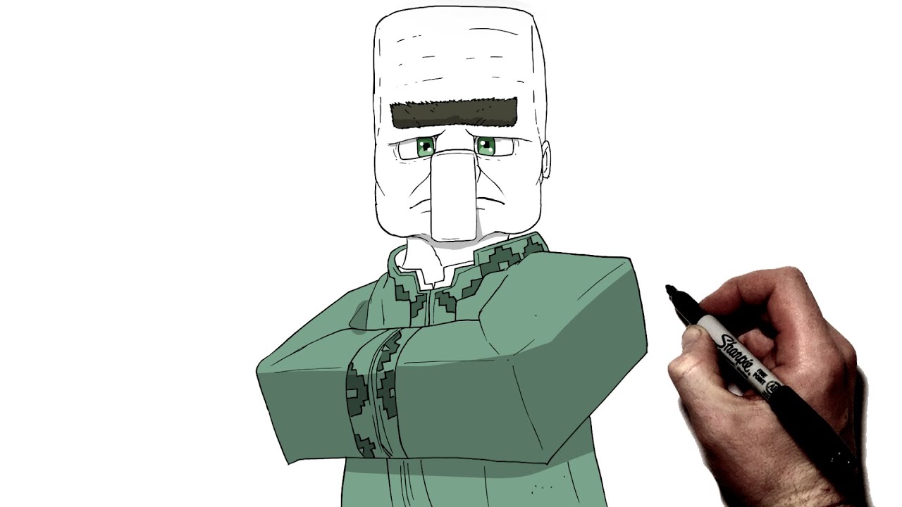 How To Draw A Villager | Step By Step | Minecraft Movie - YouTube