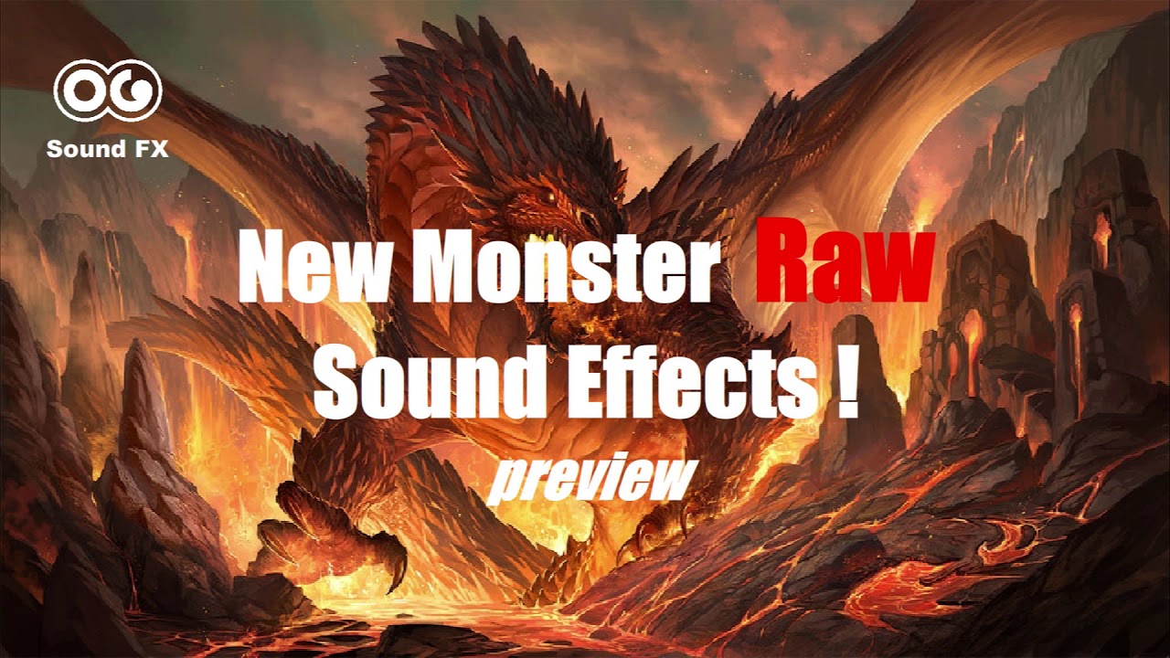 Monster Raw sounds preview !!! New addition to my Huge Monster SFX Pack ! - YouTube