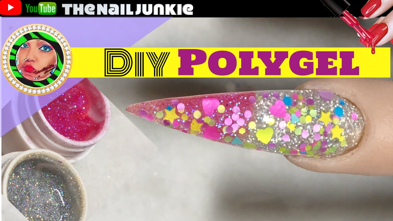 Polygel Nails | DIY Glitter Polygel Nails 🔥💚 - YouTube