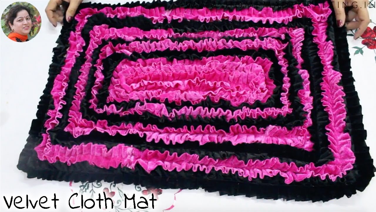 How to make a Velvet Cloth Mat | Waste Clothes Mat - by Arti Singh ...