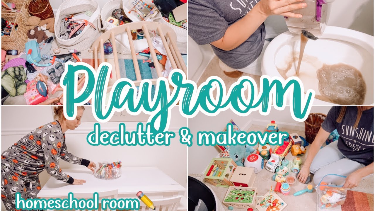 PLAYROOM & HOMESCHOOL ROOM MAKEOVER // DECLUTTERING // FALL HOMEMAKING ...