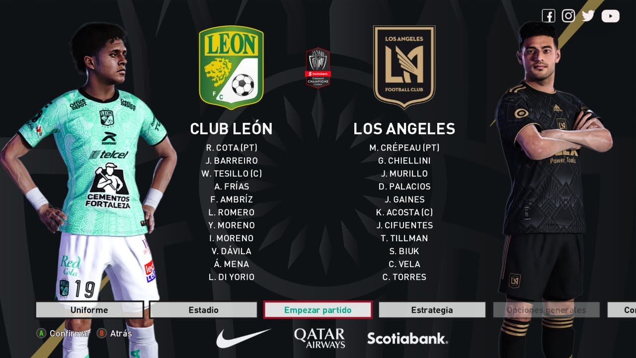 León vs Los Ángeles FC - Final de Ida - Concachampions 2023 - PES 2021 ...