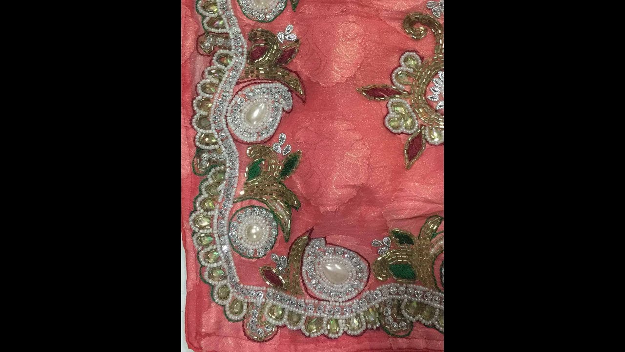 Stone work designer latest sarees for wedding and parties - YouTube