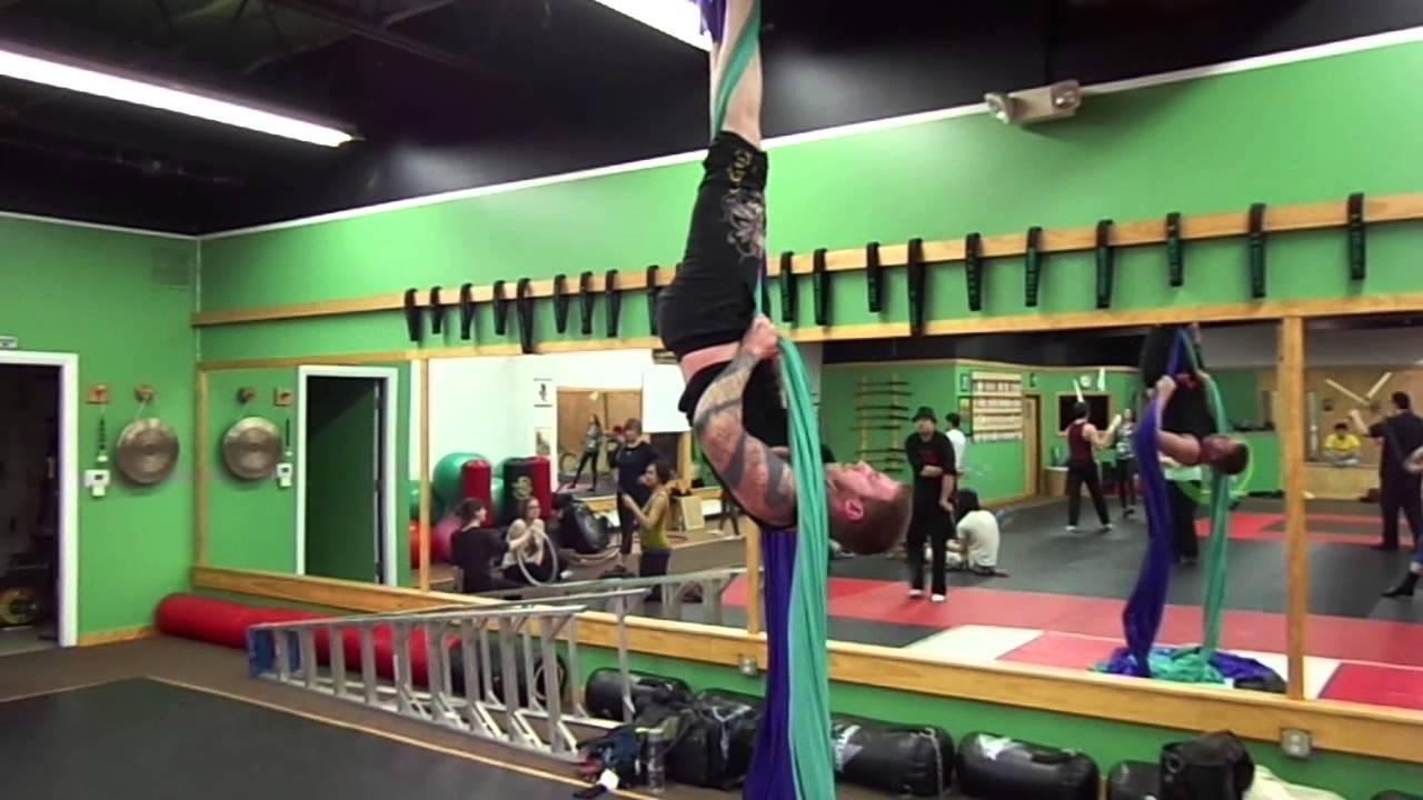 Aerial Silks Inverted Iron Cross to Angel Drop - YouTube
