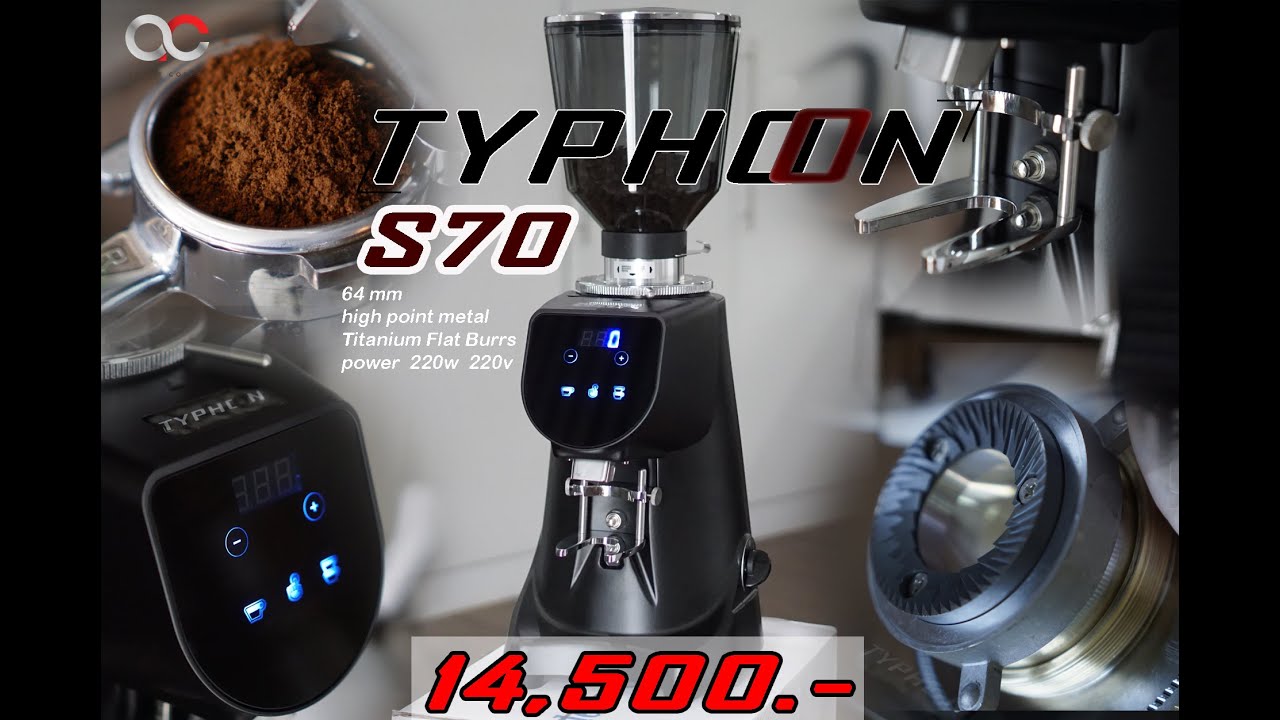 รีวิว เครื่องบด กาแฟ typhoon s70 สำหรับร้านกาแฟ - YouTube
