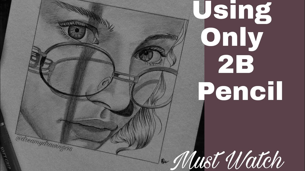 Realistic Portrait Drawing Using only 2B pencil ️ | only one pencil ...