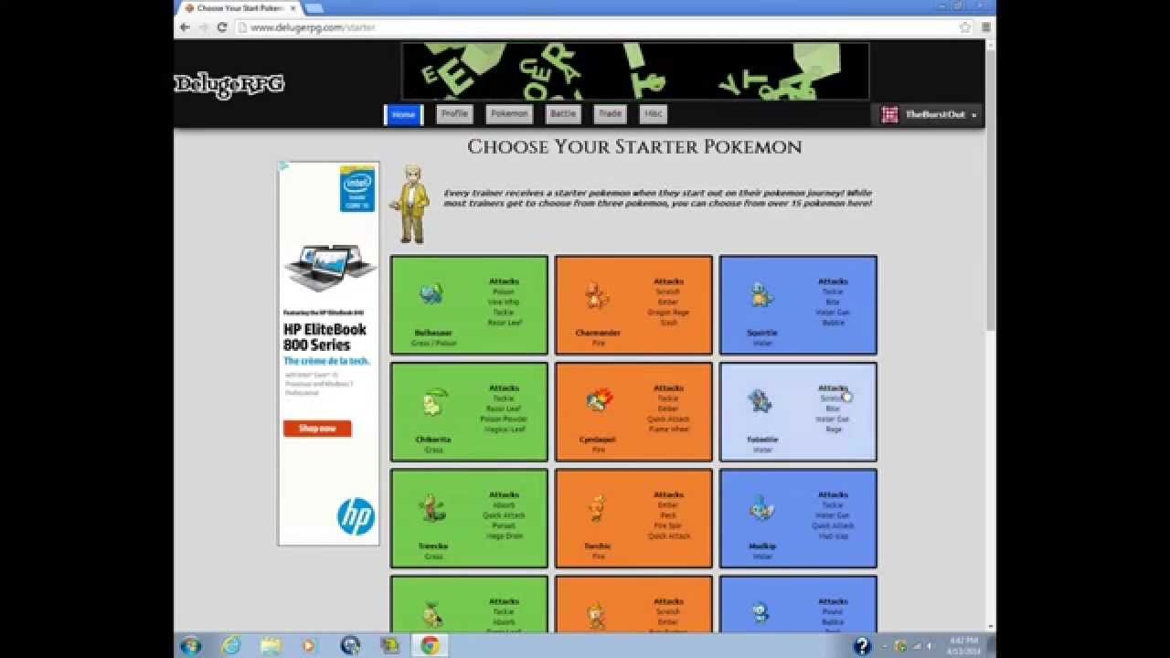 DelugeRPG (Online Pokemon Game) Just trying it out! - YouTube