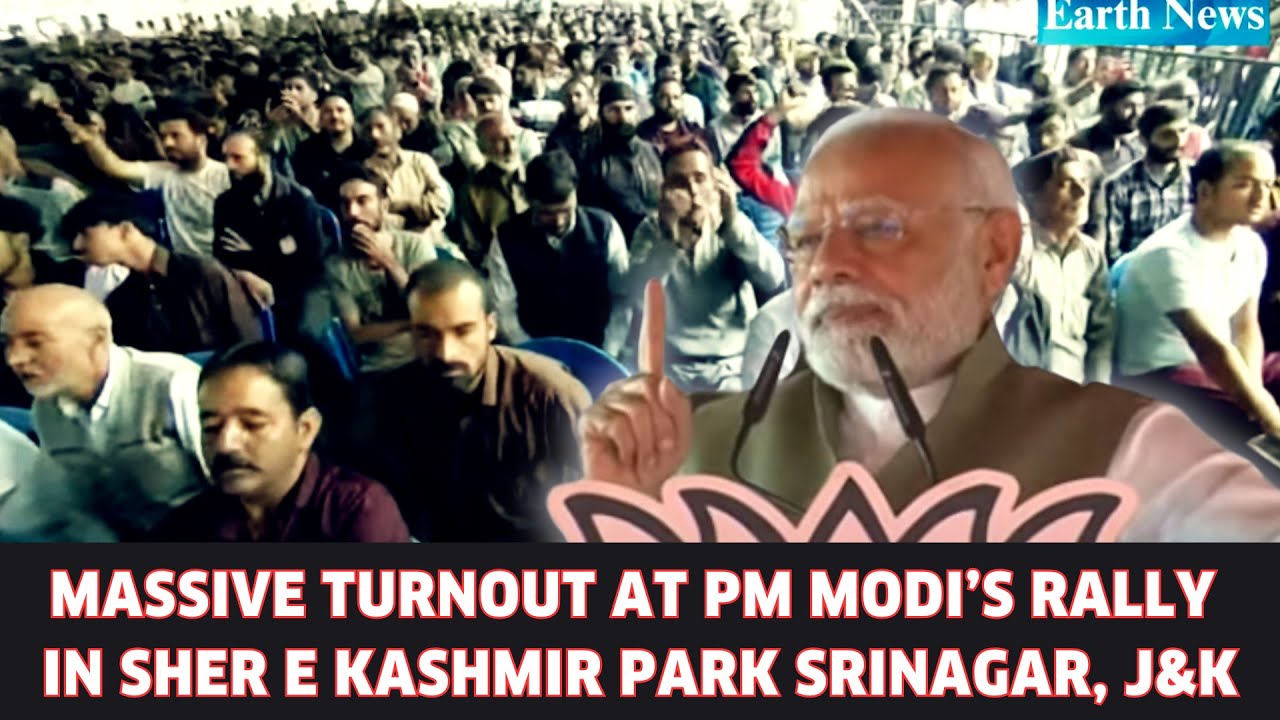 PM Modi addressed a mammoth rally in Srinagar's Sher-e-Kashmir Park ...