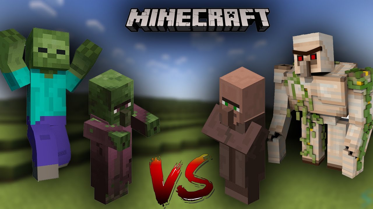 VILLAGERS AND IRON GOLEM FIGHT VS ZOMBIES APOCALYPSE | EPIC BATTLE ...