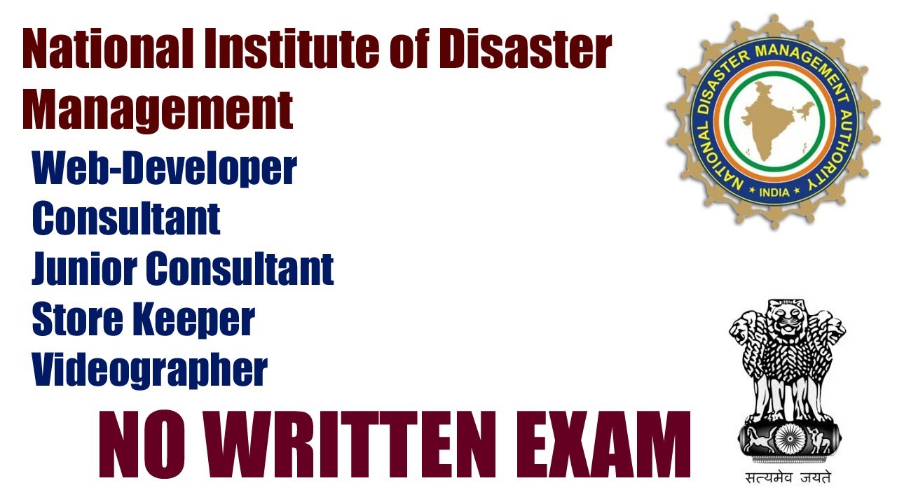 NIDM RECRUITMENT | National Institute of Disaster Management ...