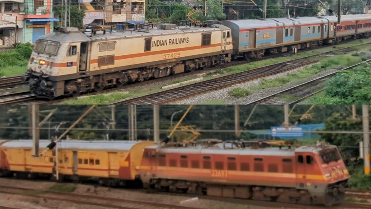 TRAINS IN CHENNAI | Evening at Mambalam | 22675 Cholan, 12759 Charminar ...