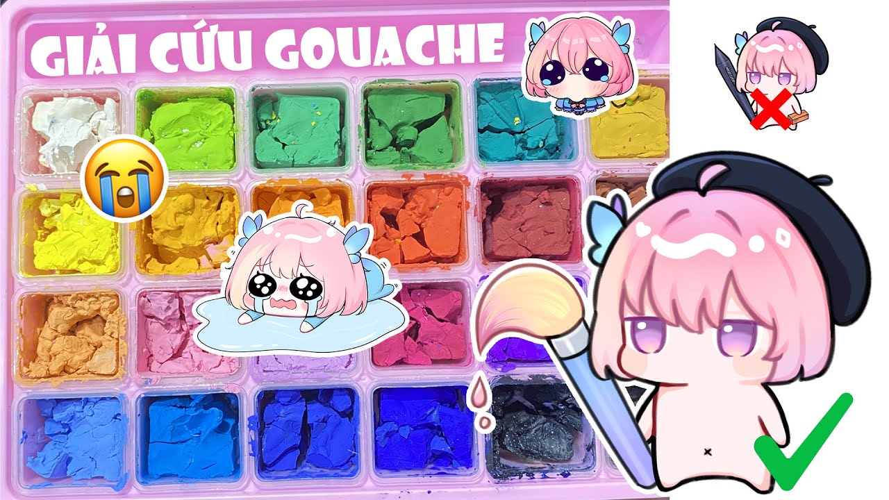 【HANDCAM】 Giải cíu hộp màu gouache hạn hán và vẽ tranh hoyyyy ଘ(੭ ˊᵕˋ)੭ ...