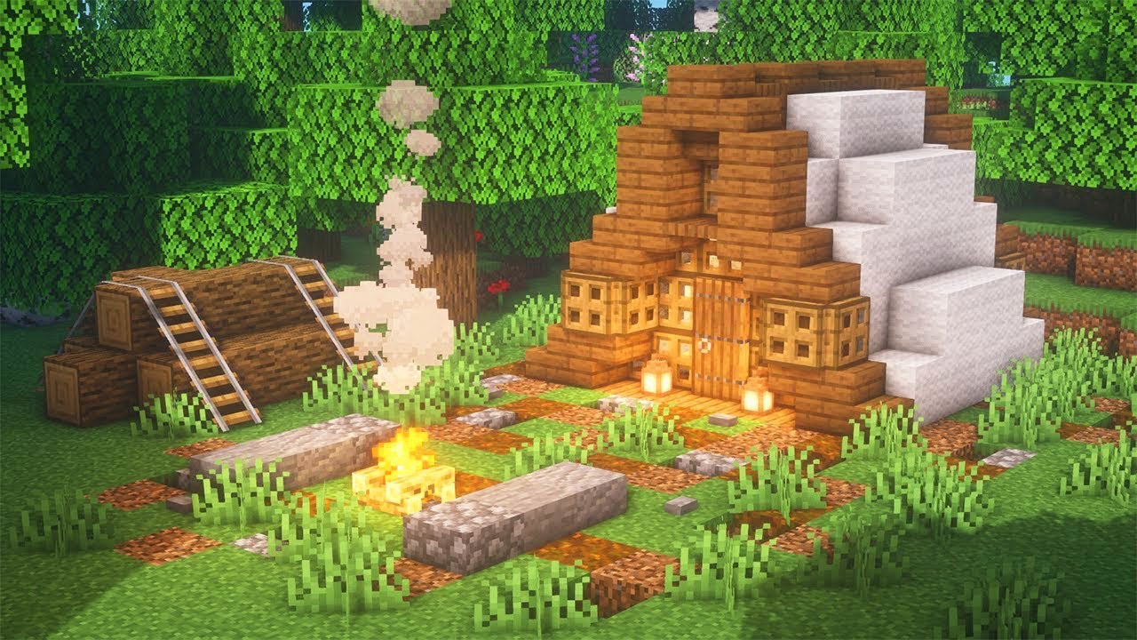 Minecraft | How to Build a Campsite - Minecraft Tutorial - YouTube