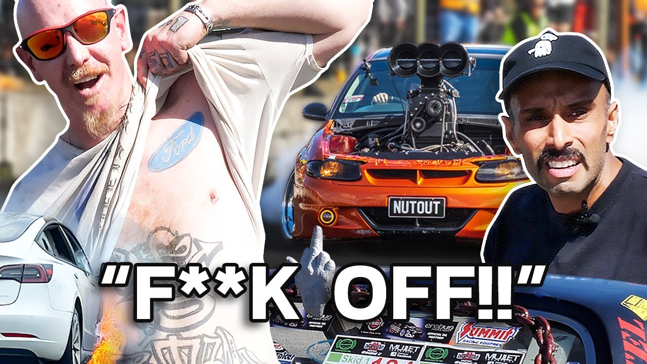 Driving My Tesla into a Bogan Burnout Event - YouTube