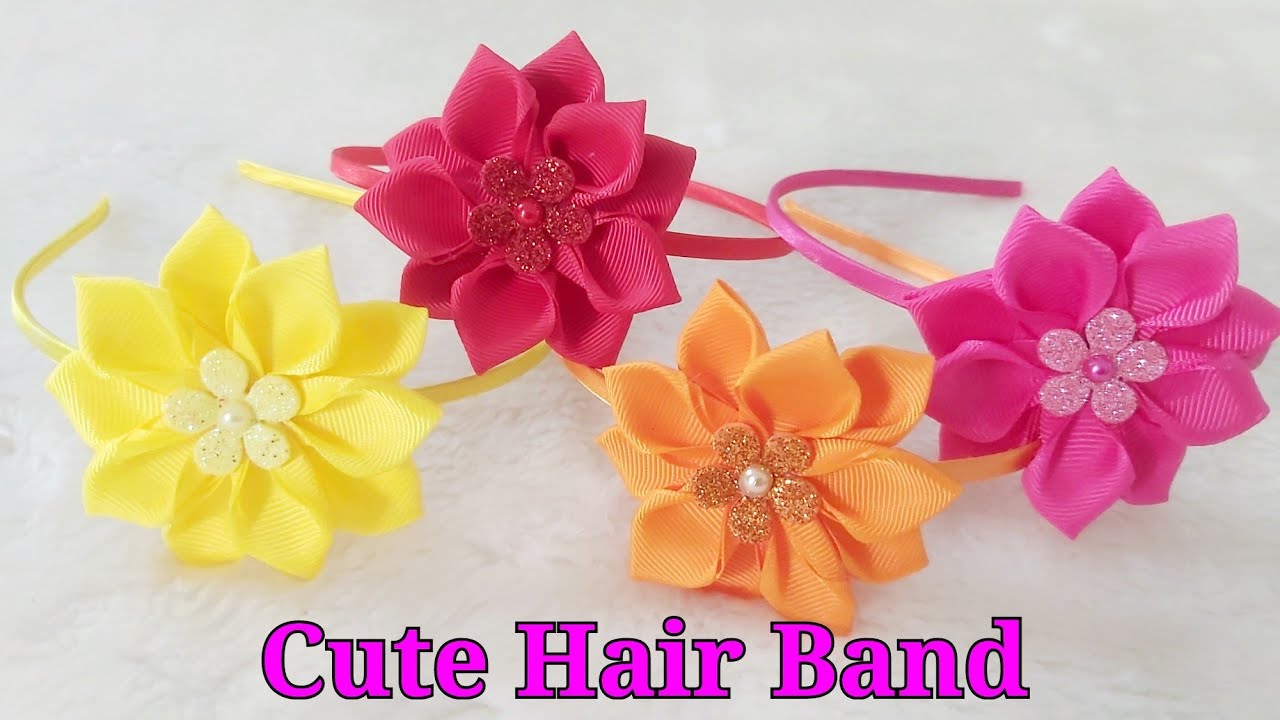 Hair Band Tutorial / Part 17/ Simple HairBand/ DIY / Ribbon flowers ...