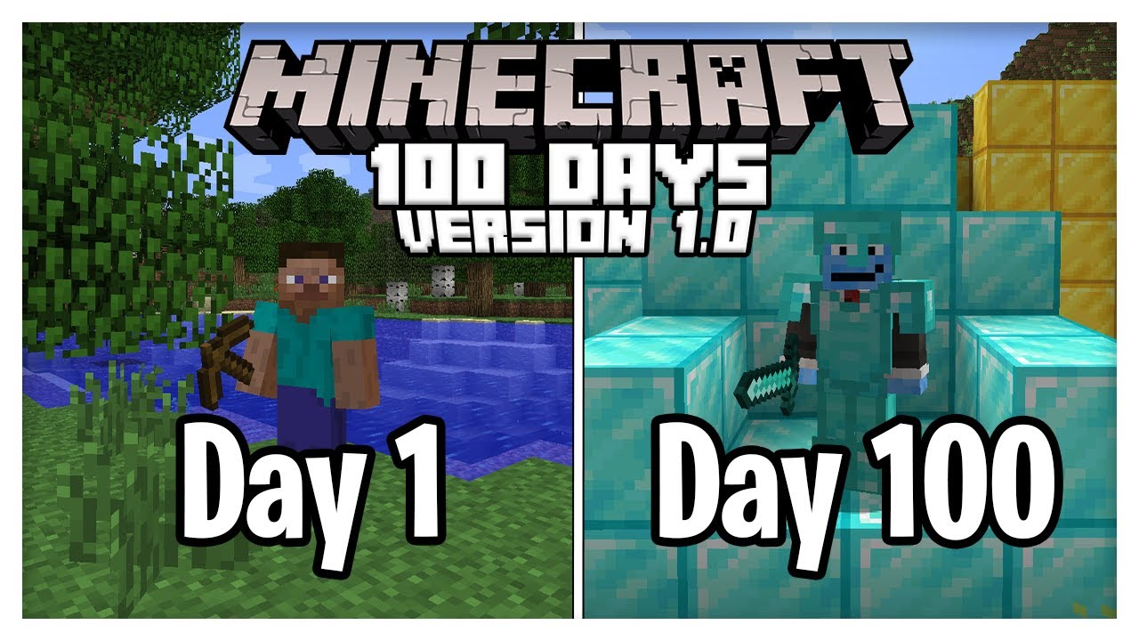 I Spent 100 Days in Minecraft's Oldest Version - YouTube