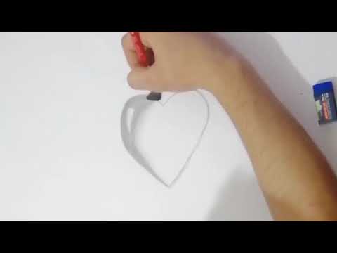 HOW TO DRAW 3D HEART ,SİMPLE WAY,3 BOYUTLU KALP ÇİZİMİ