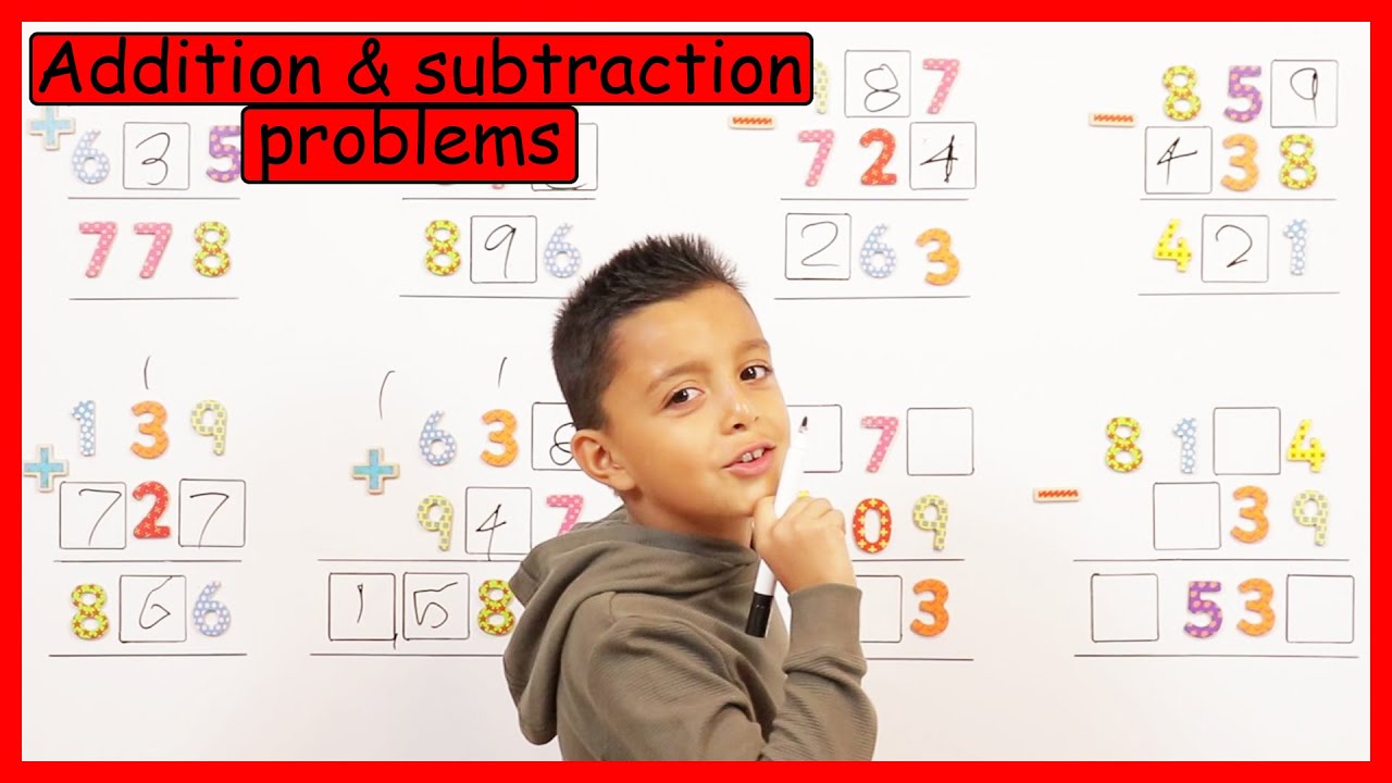 Addition and Subtraction problems | Addition and Subtraction column ...