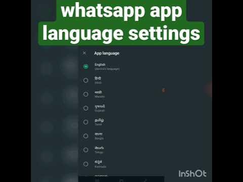 How to change language in whatsapp |WhatsApp app language change # ...
