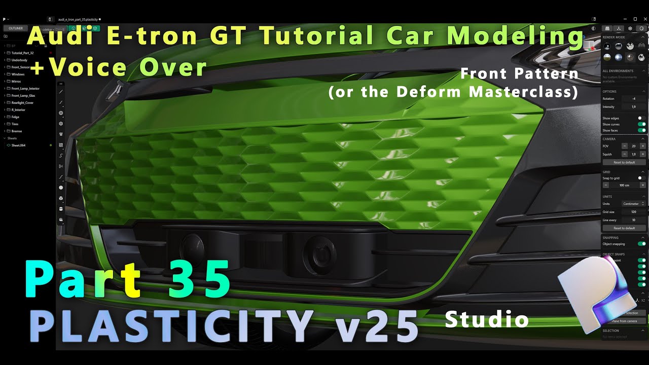 PLASTICITY v25 Studio Car Modeling | Audi RS e-tron GT | Deform Pattern ...
